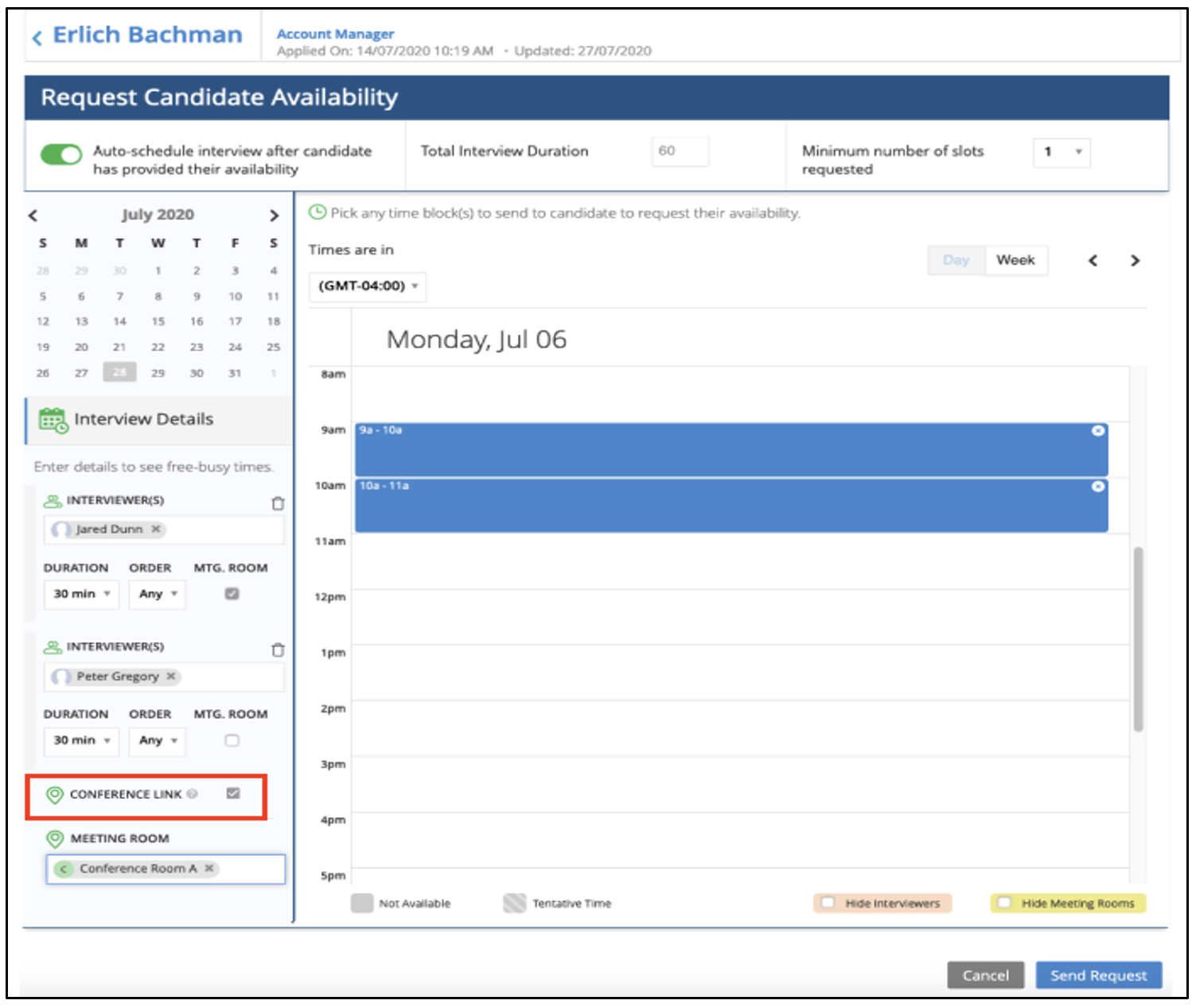 Schedule Microsoft Teams Conference for Interview