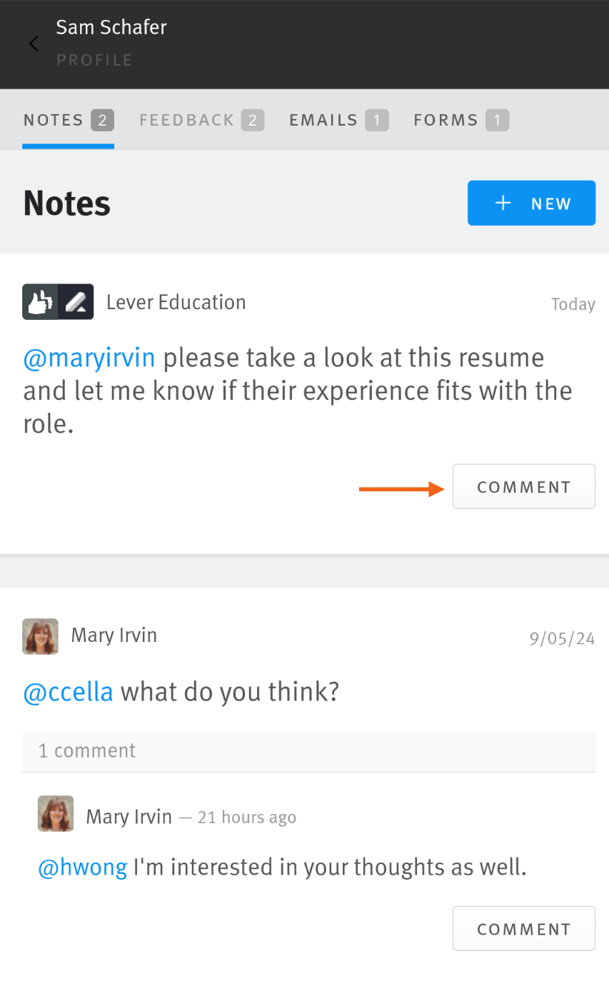 Leaving notes on a mobile device