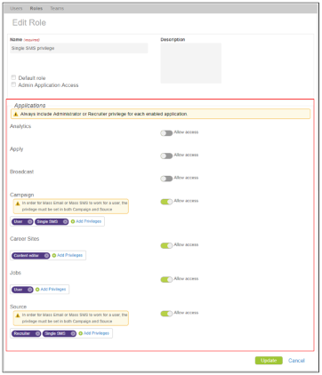 Add / Edit User Roles
