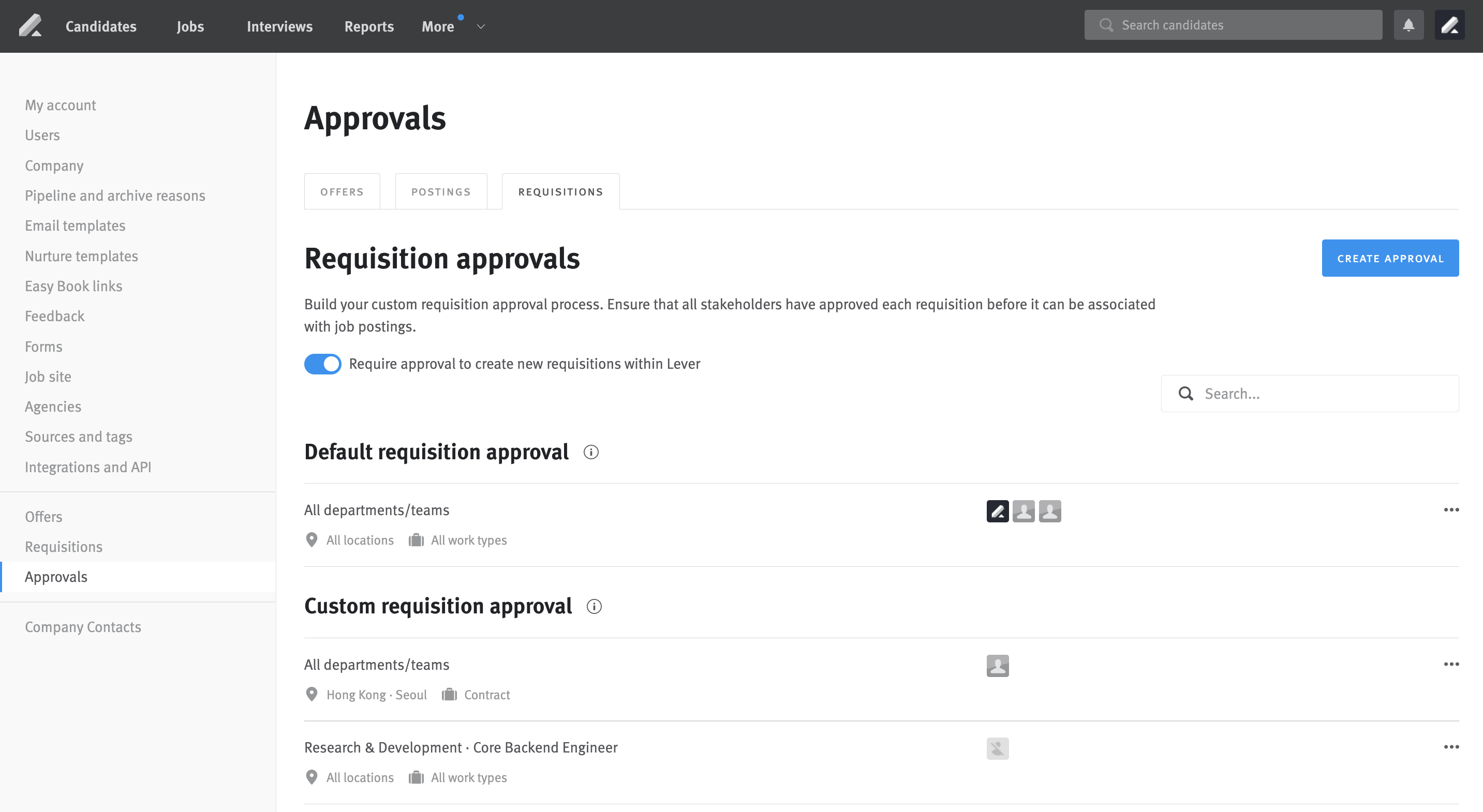 Requesting requisition approval
