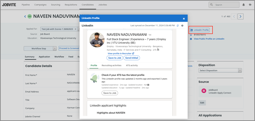 LinkedIn Integrations Configuration – Apply Connect