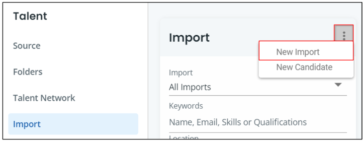 Import Candidates (Talent)
