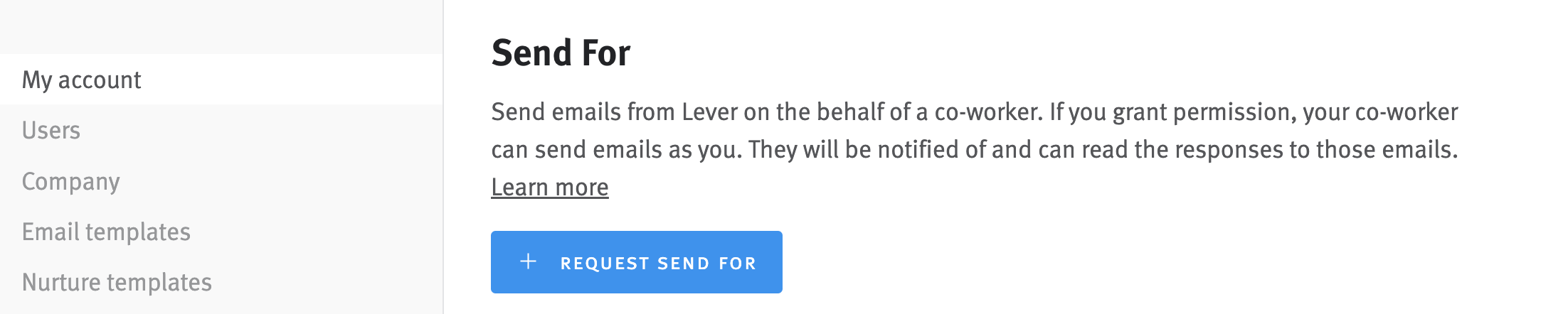 Sending emails on behalf of another Lever user (via 'Send For' permission)