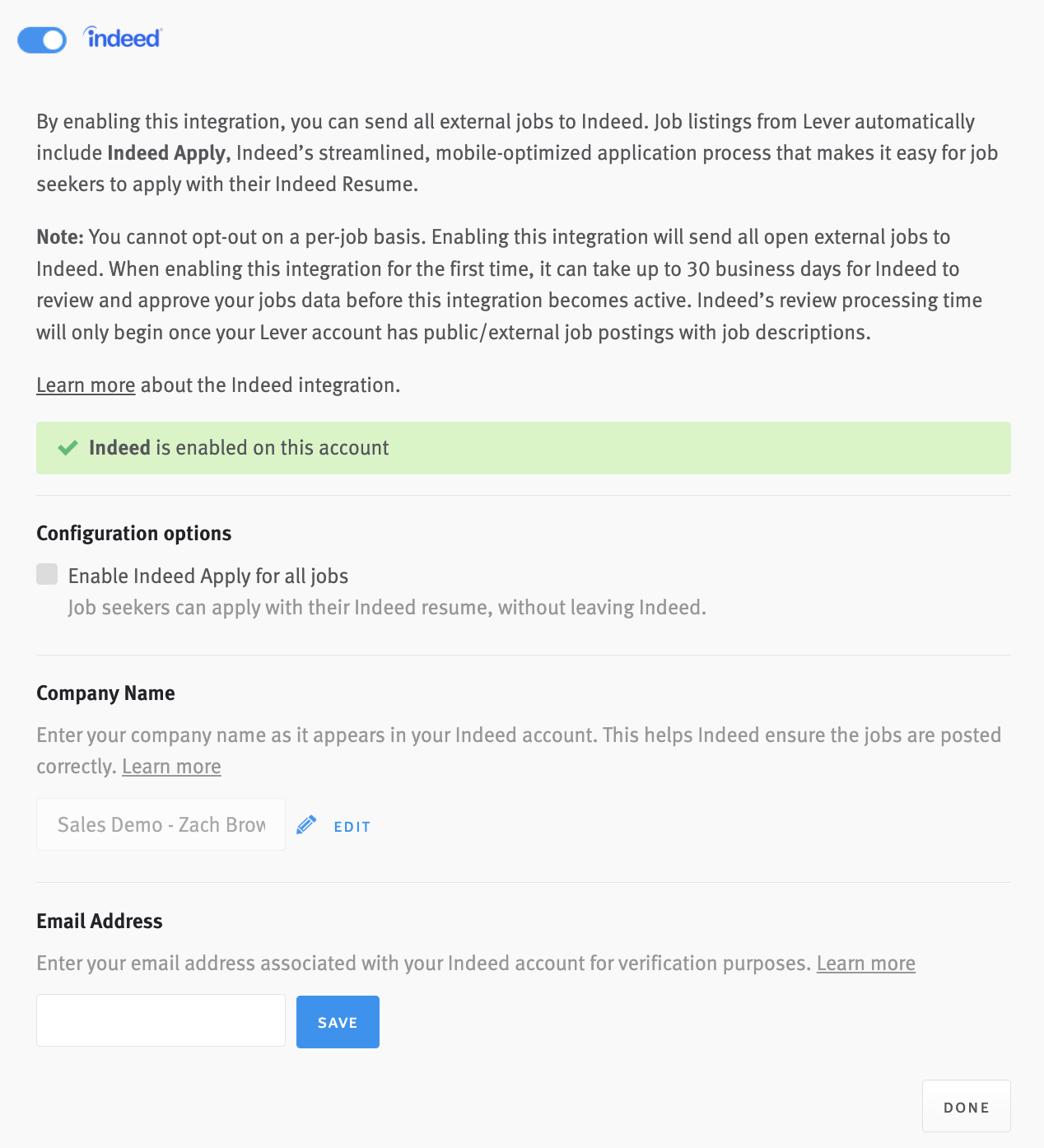 Enabling and Using the Indeed Job Feed and Indeed Apply Integration