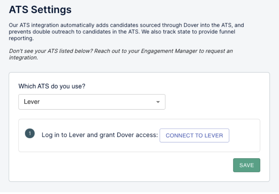 Enabling and using the Dover integration
