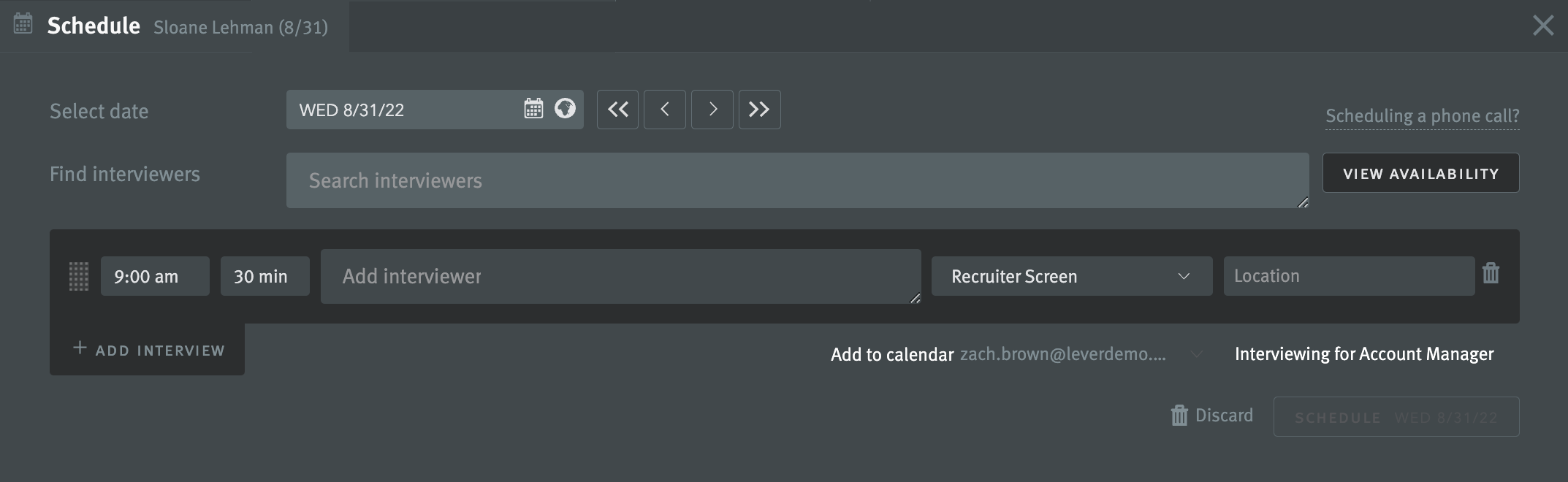 Scheduling interviews