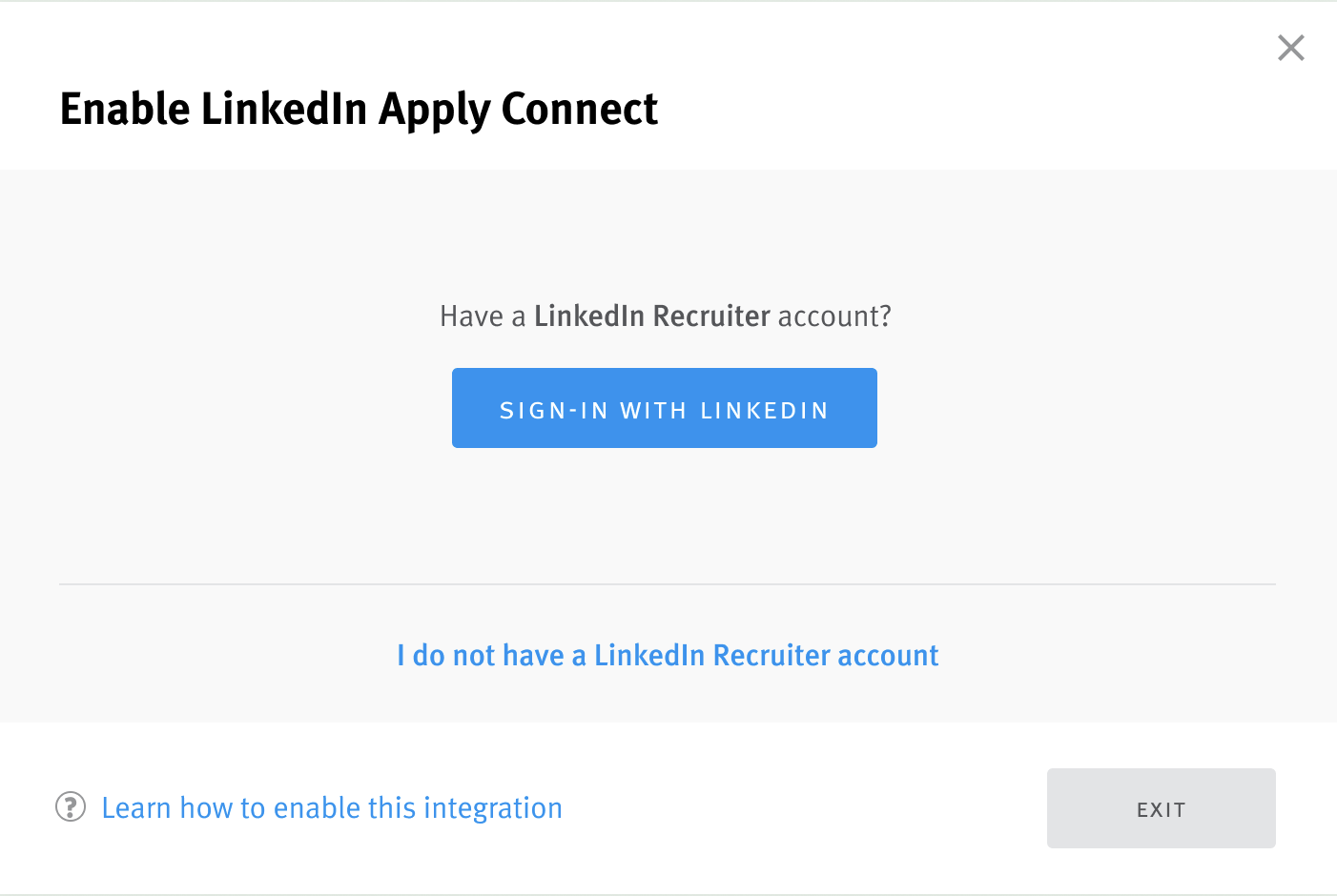 Enabling and using the LinkedIn Apply Connect Integration