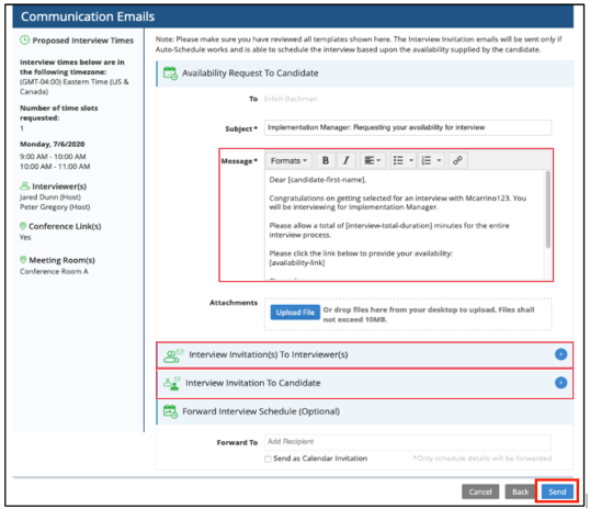 Request Candidate Availability
