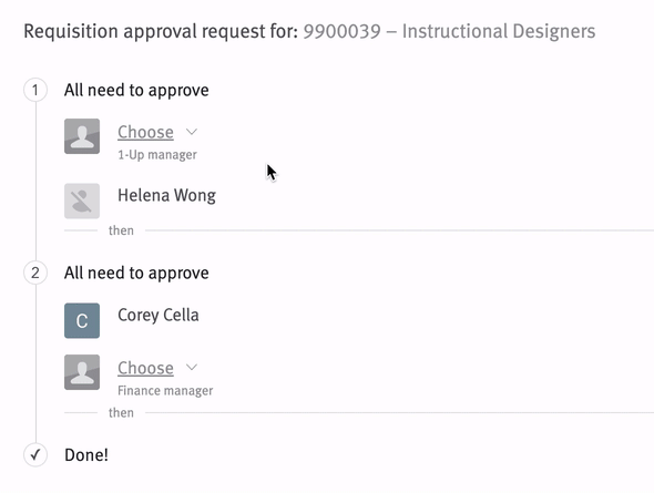 Requesting requisition approval
