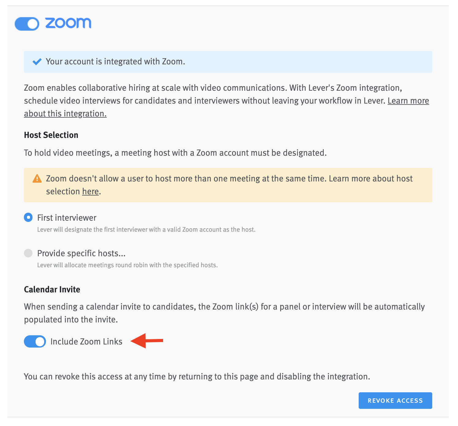 Enabling and using the Zoom integration