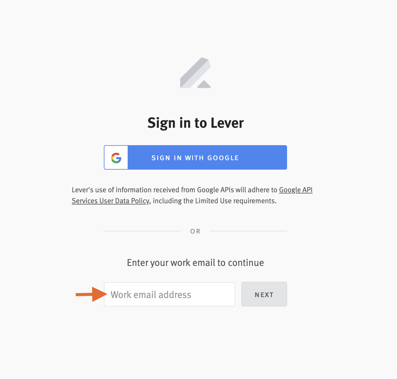 Logging in to Lever