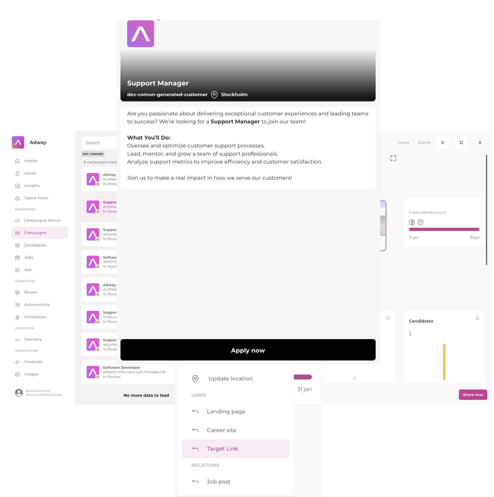 Enabling and Using the Adway Integration