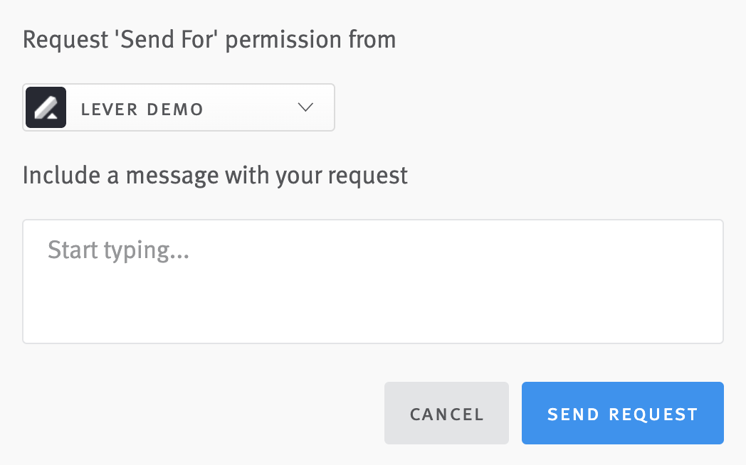 Sending emails on behalf of another Lever user (via 'Send For' permission)