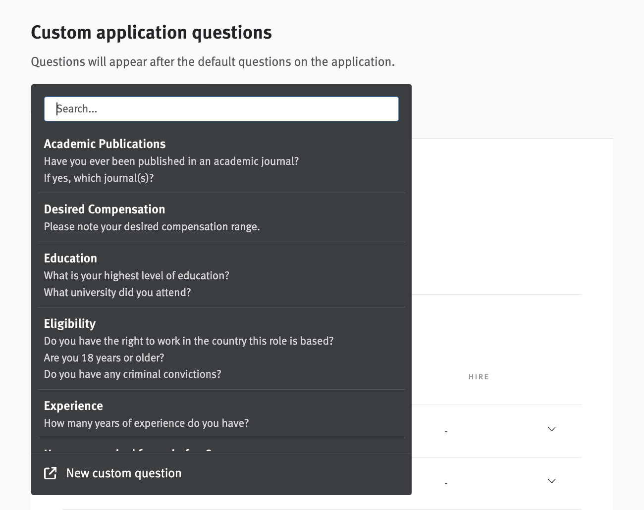 Adding Custom Application Questions to Job Postings