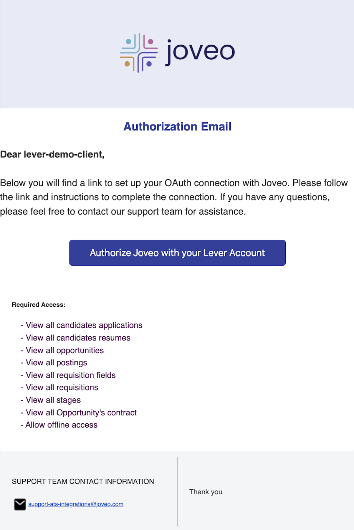 Enabling and using the Joveo integration