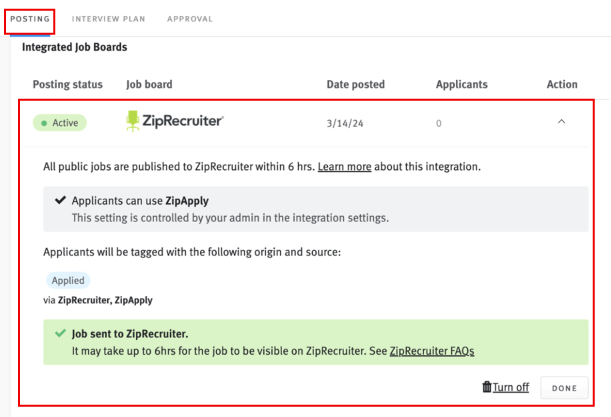 Enabling and using the ZipRecruiter Job Feed and ZipApply Integration