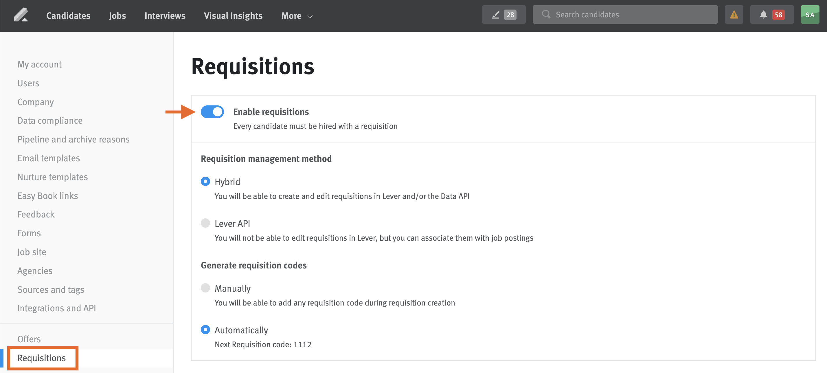 Creating and managing requisitions