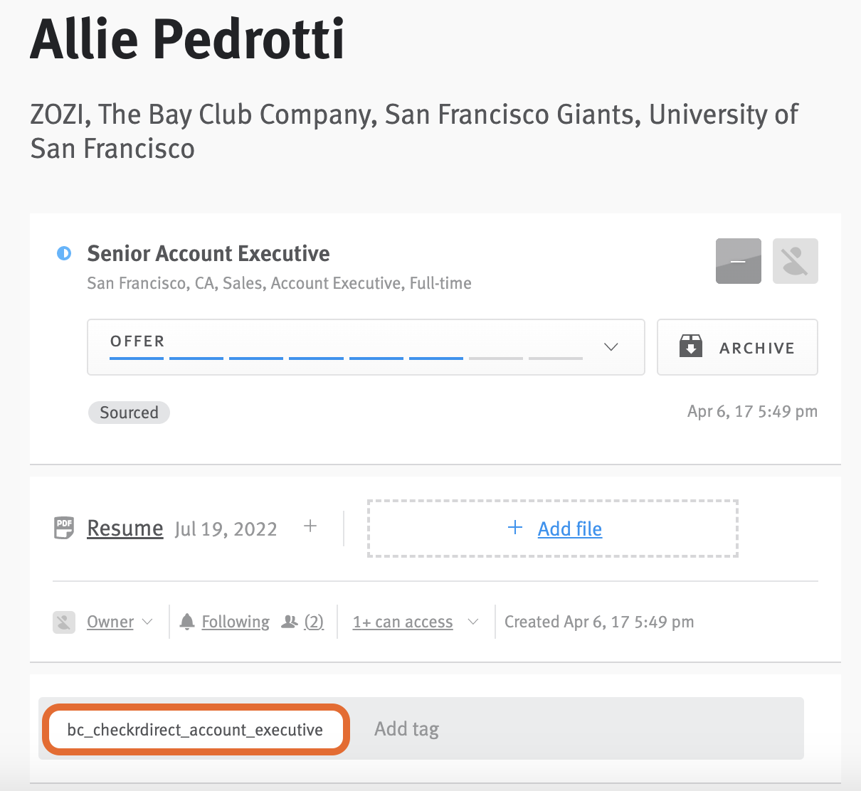 Enabling and using the Checkr Integration