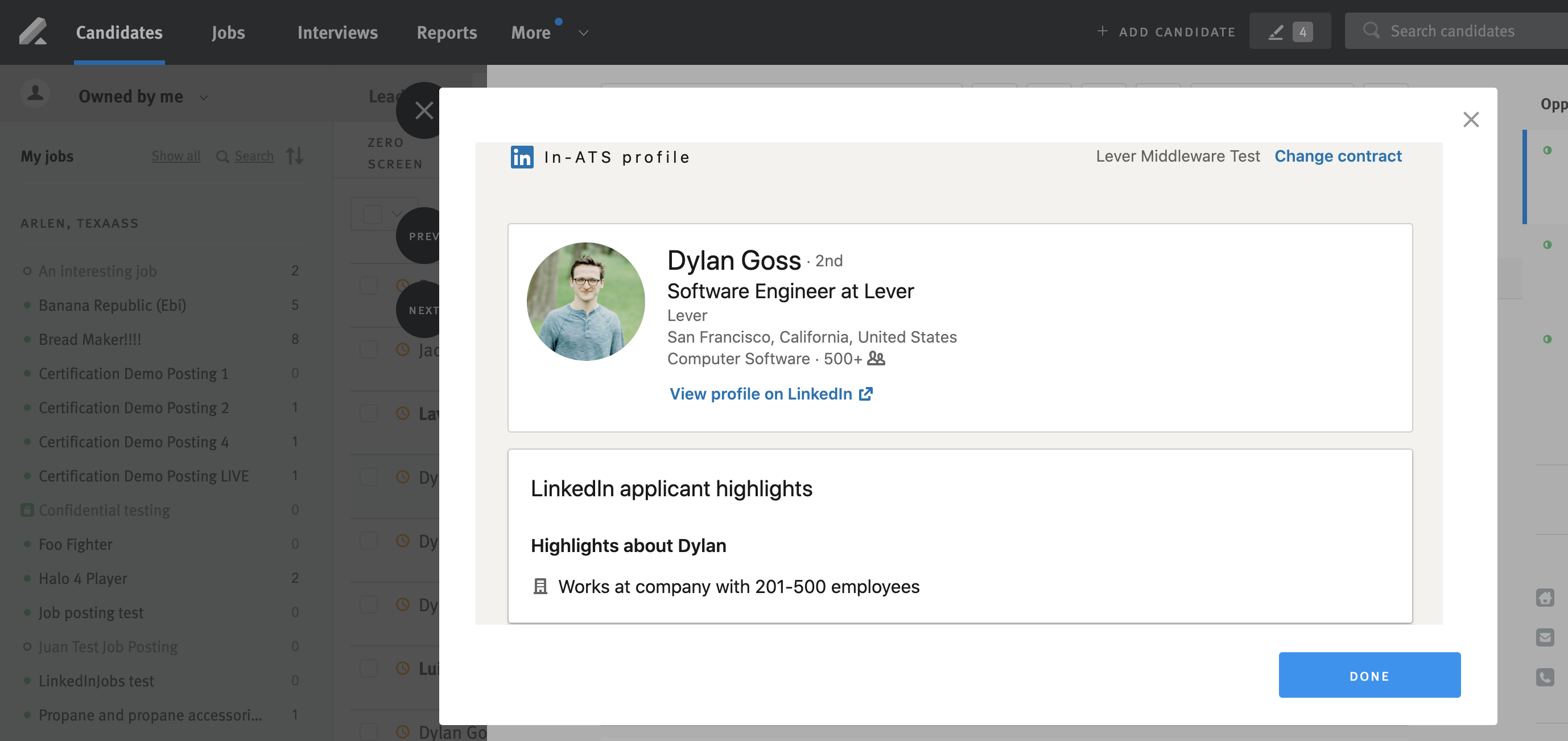 Enabling and using the LinkedIn Apply Connect Integration