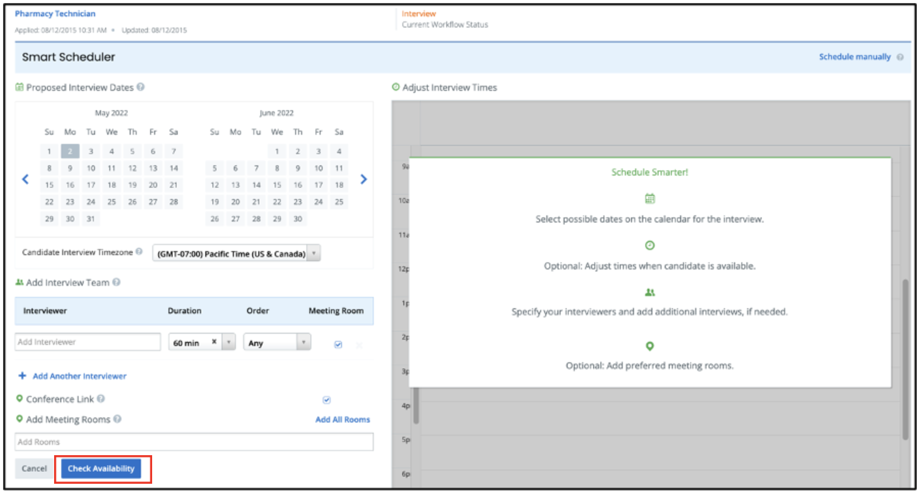 Schedule Microsoft Teams Conference for Interview