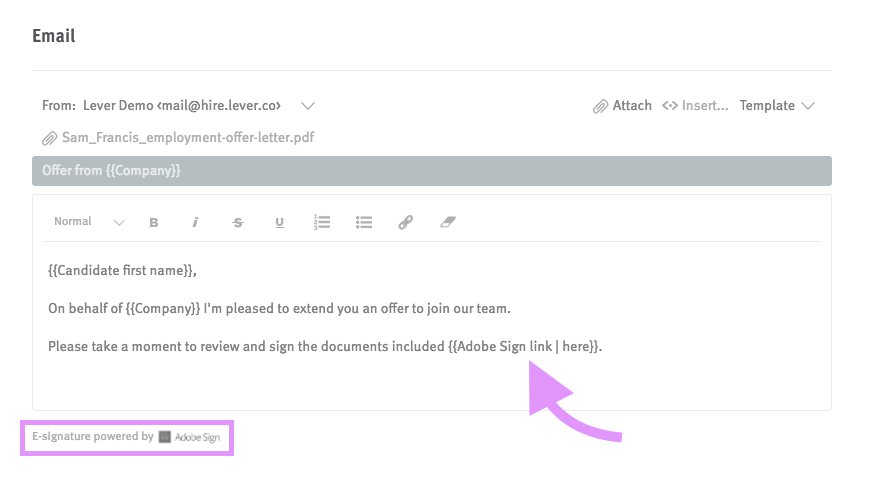 Enabling the Adobe Sign e-signature integration