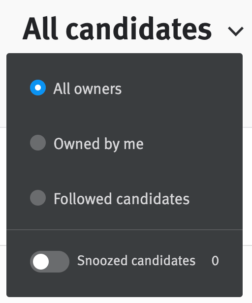 Filtering the candidate pipeline