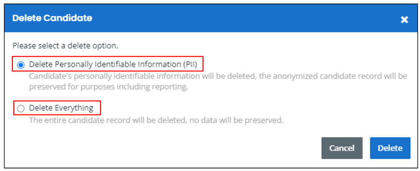 Manual Data Deletion Request (Right to be Forgotten)